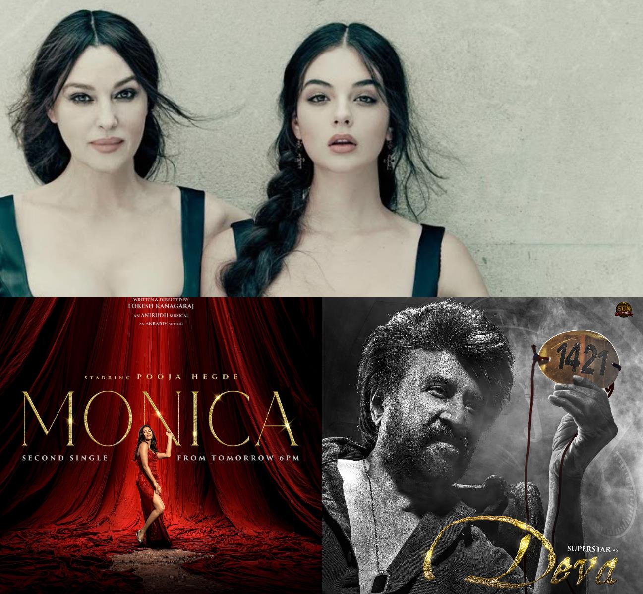 Coolie second single feat. Pooja Hegde pays tribute to Monica Belluci Tamil Movie, Music Reviews ...